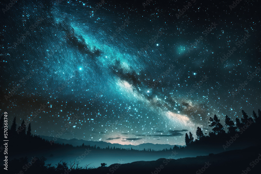 Starry Night Sky Background - AI Generated 素材庫插圖 | Adobe Stock