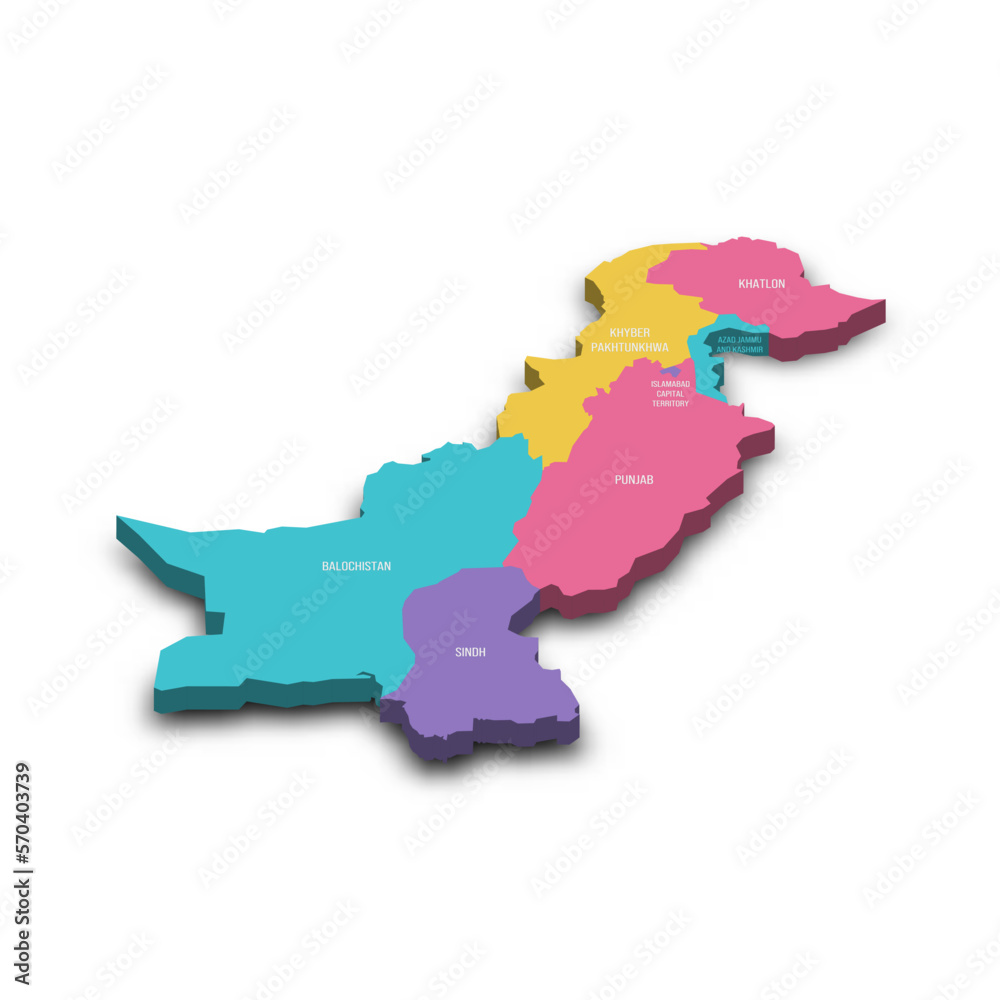 Pakistan political map of administrative divisions - provinces and ...