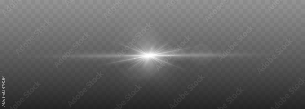 Lens flare vector illustration. Glowing spark light effect isolated on transparent background ...