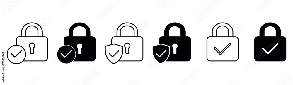 Security shield icons set. Security shields logotypes. Security shield ...