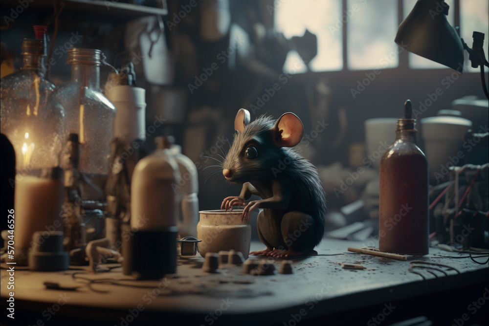 Rat experiment lab genarative AI Stock Illustration | Adobe Stock