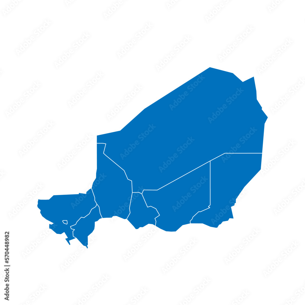 Image vectorielle Stock Niger political map of administrative divisions ...