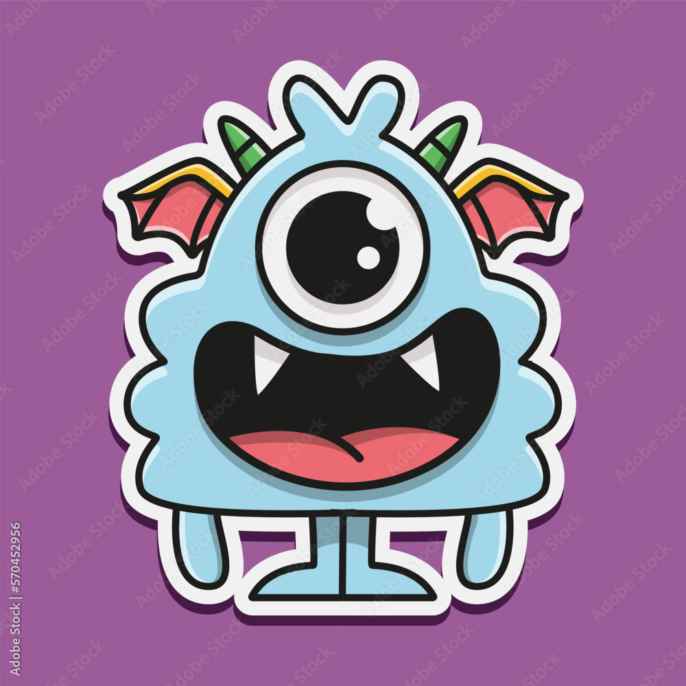 cute monster cartoon doodle design for coloring, backgrounds, stickers ...