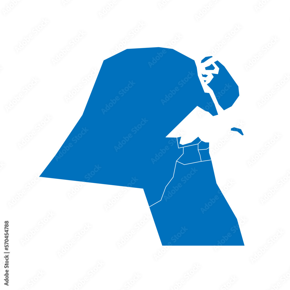 Kuwait political map of administrative divisions - governorates. Solid ...