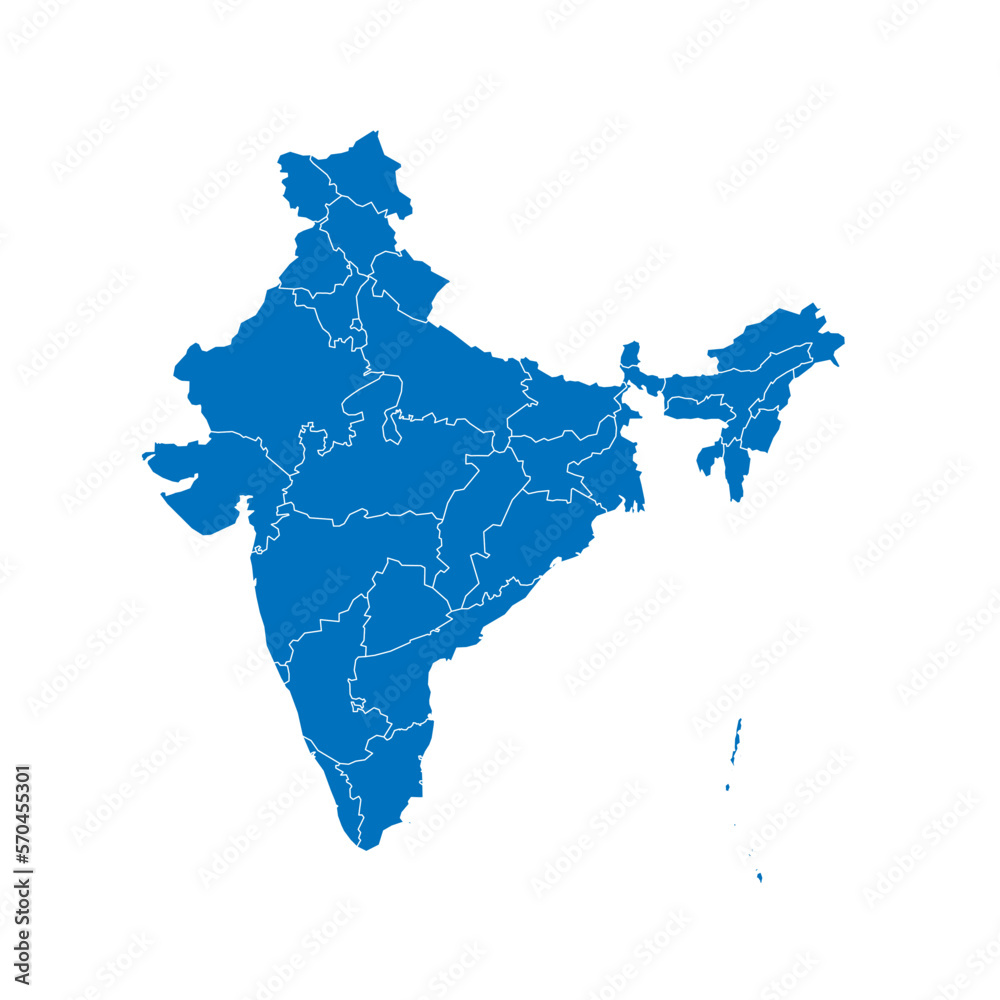 India political map of administrative divisions - states and union ...