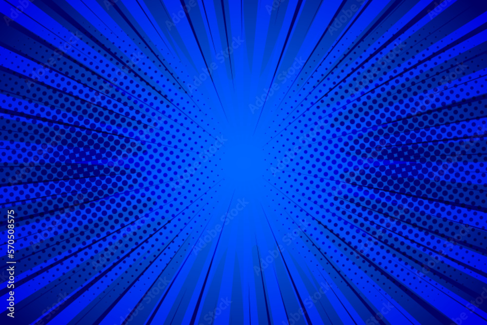 Blue comic pop art vintage background with halftone dots Stock Vector ...