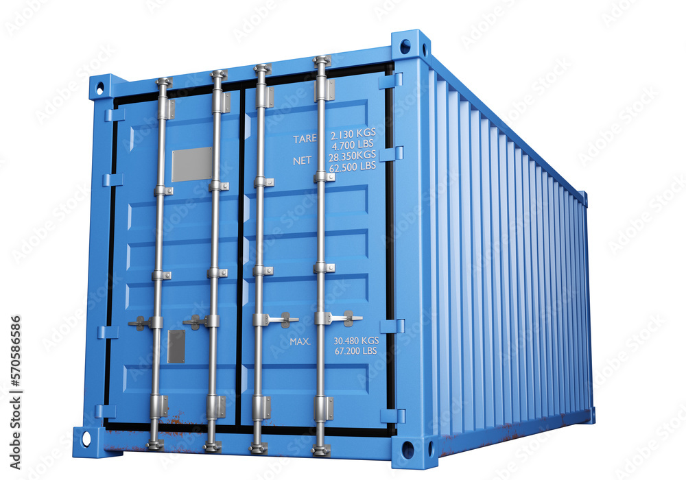 Blue twenty foot container. Long term storage container. Tare for ...