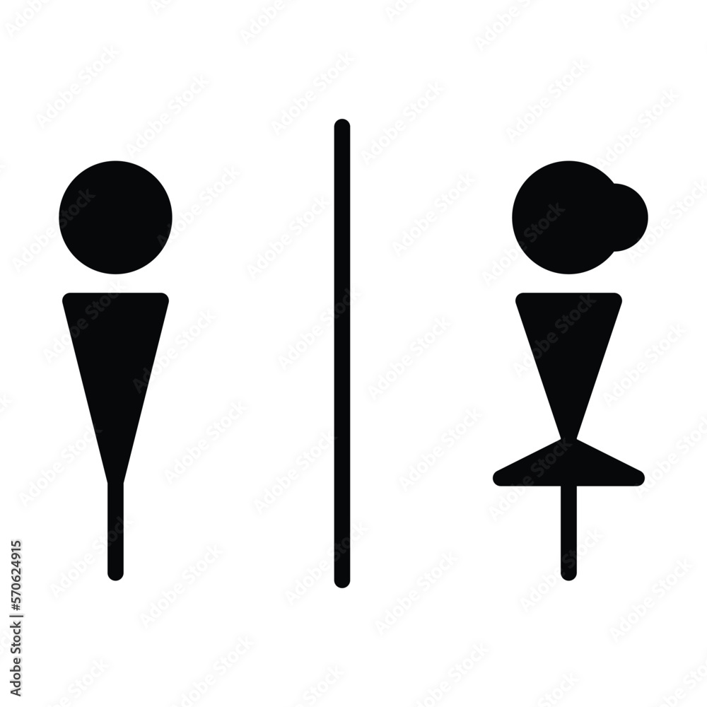 Vector de Stock Bathroom sign man and woman toilet and restroom sign ...