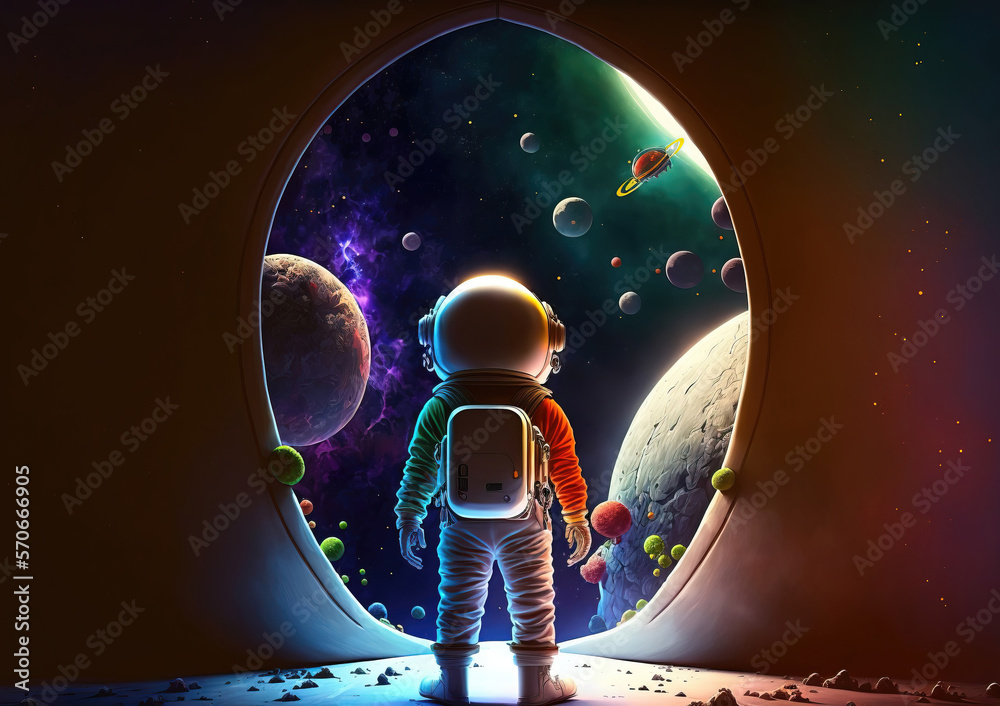 Ilustración de Stock Boy astronauts space explorer. sketch art for ...