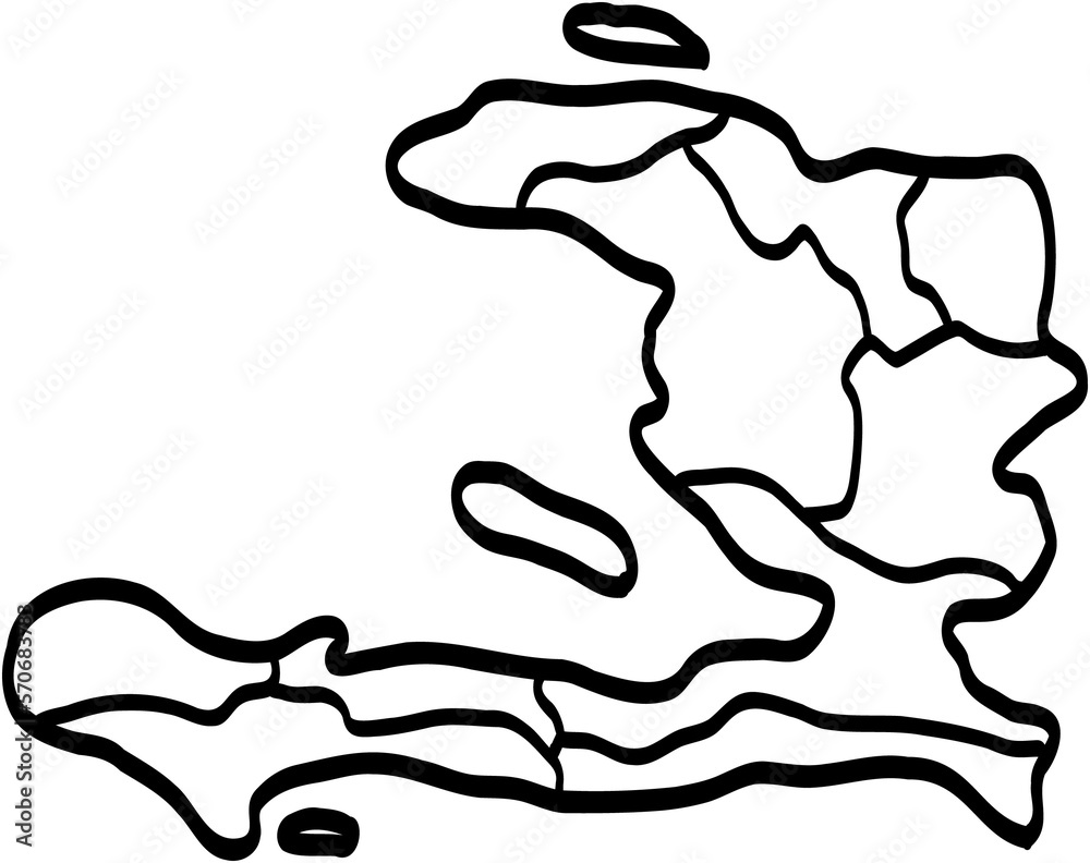 doodle freehand drawing of haiti map. Stock Illustration | Adobe Stock