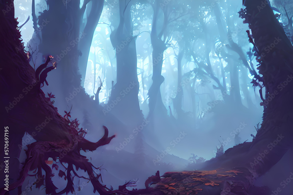 Fantasy Frontier and forest.Generative AI Stock Illustration | Adobe Stock