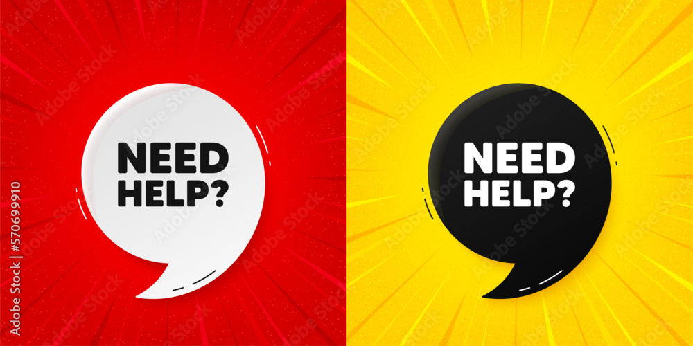 Vector de Stock Need help tag. Flash offer banner with quote. Support ...