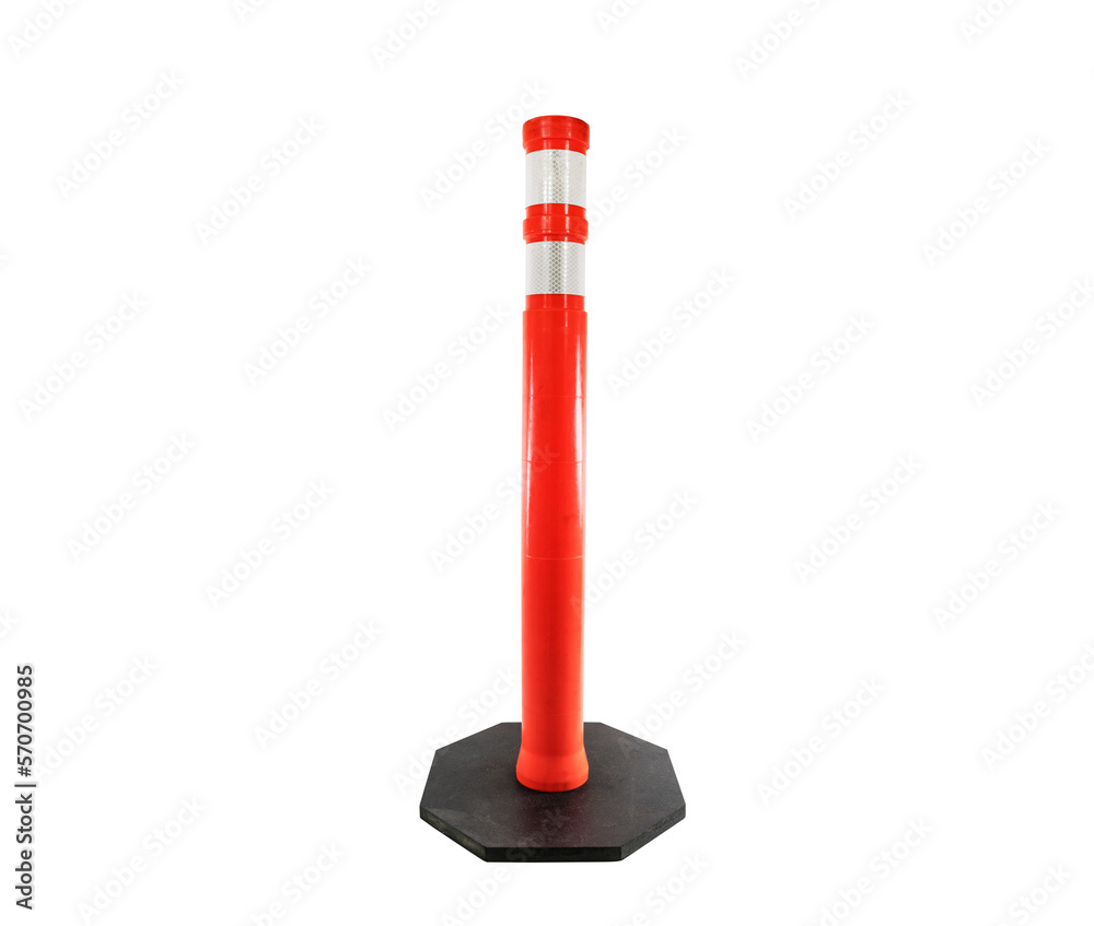 Delineator traffic cone with weighted base isolated with cut out ...