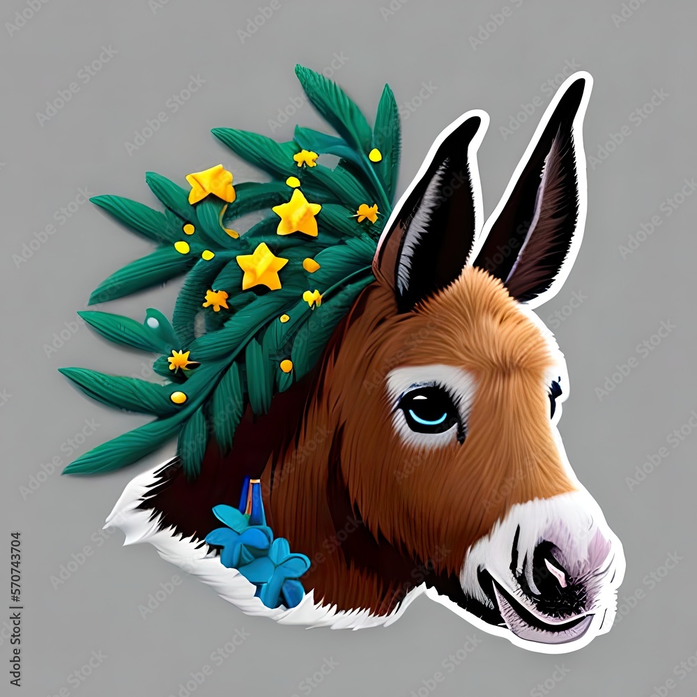 Donkey Sticker Logo Badge Emoji Stock Illustration | Adobe Stock