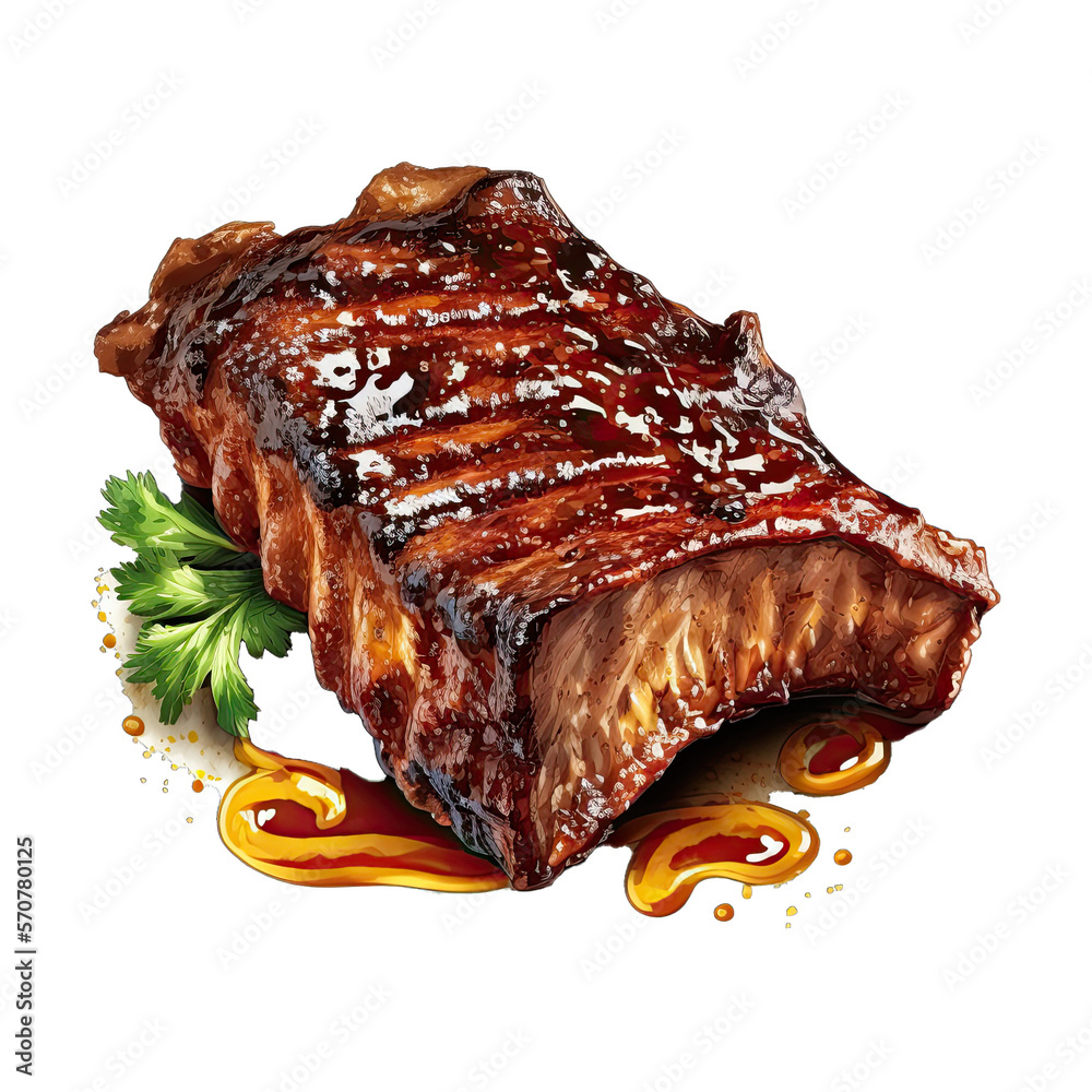 Barbecue ribs Design Elements Isolated on Transparent Background: A Graphic Design Masterpiece ...
