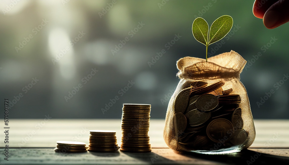Stockillustratie Savings money and investment, Making money concept. A ...