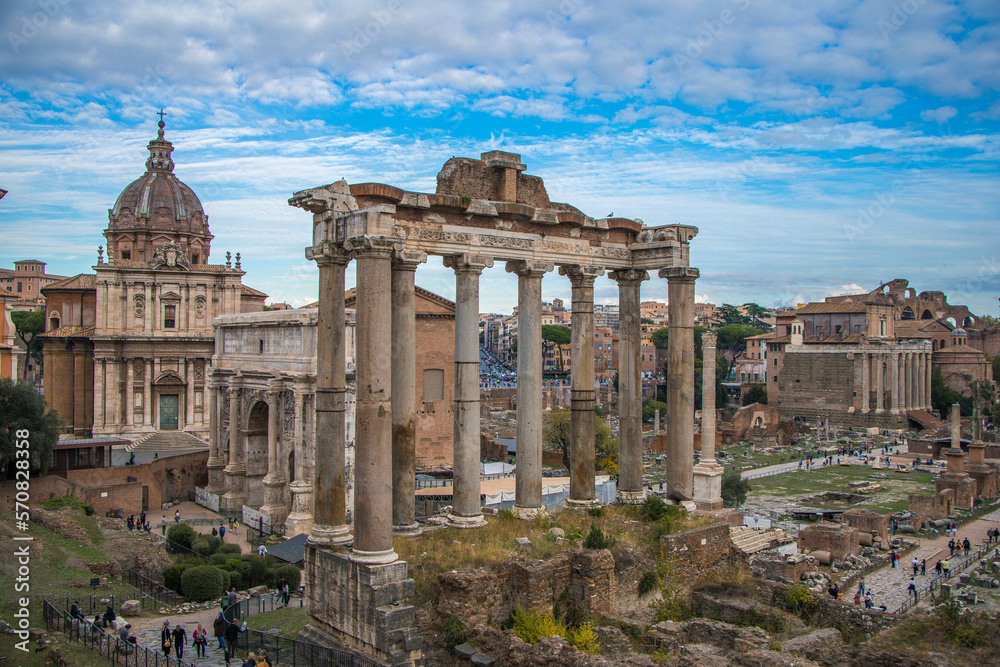 The Temple of Saturn (Latin: Templum Saturni or Aedes Saturni; Italian ...