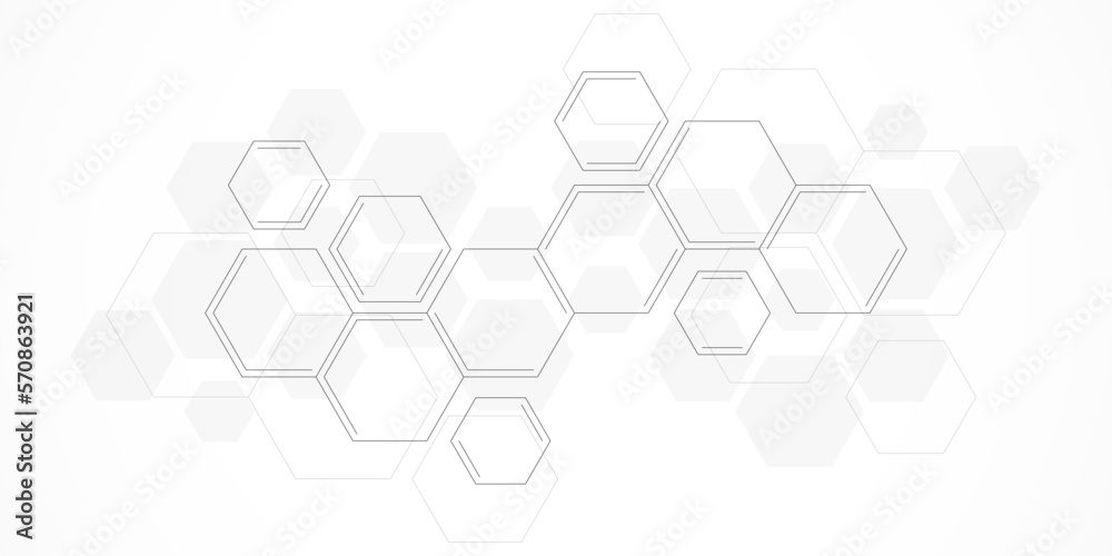 Vector illustration of hexagons pattern. Geometric abstract background with simple hexagonal ...