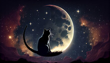 Cat In The Moon Free Stock Photo - Public Domain Pictures