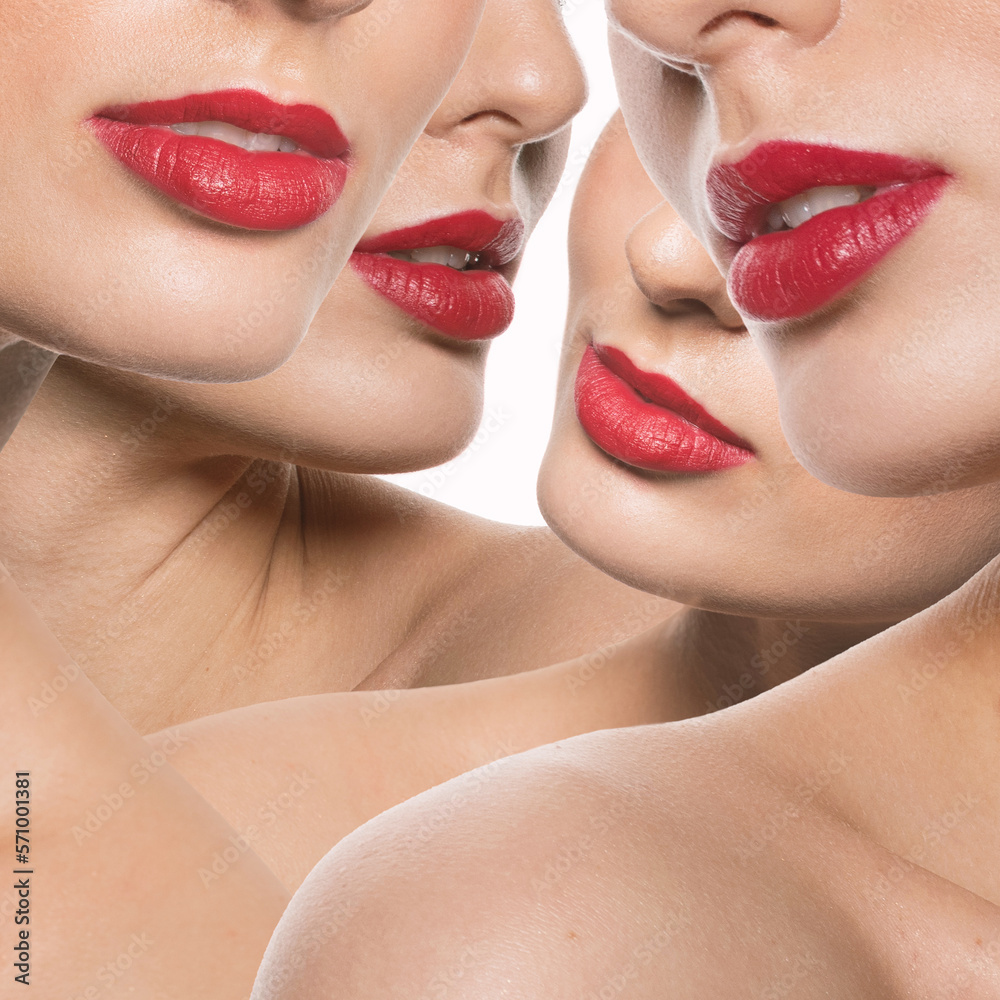 Beauty and make-up concept. Abstract beautiful women partly visible ...