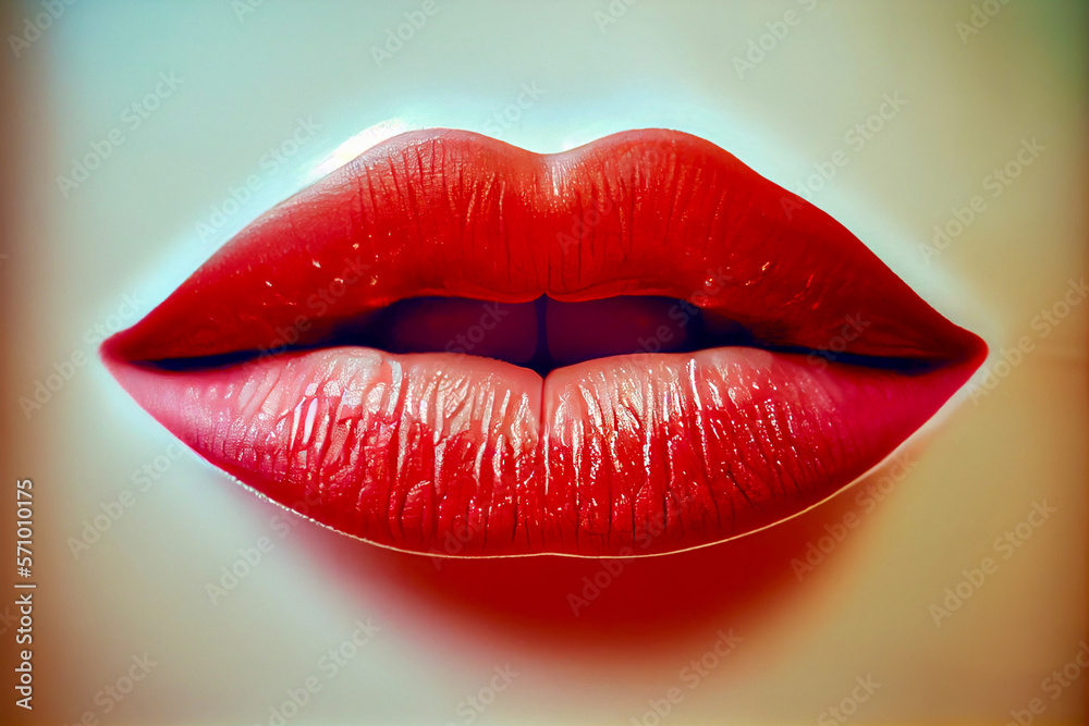 Generative AI abstract render of human lips Stock Illustration | Adobe ...