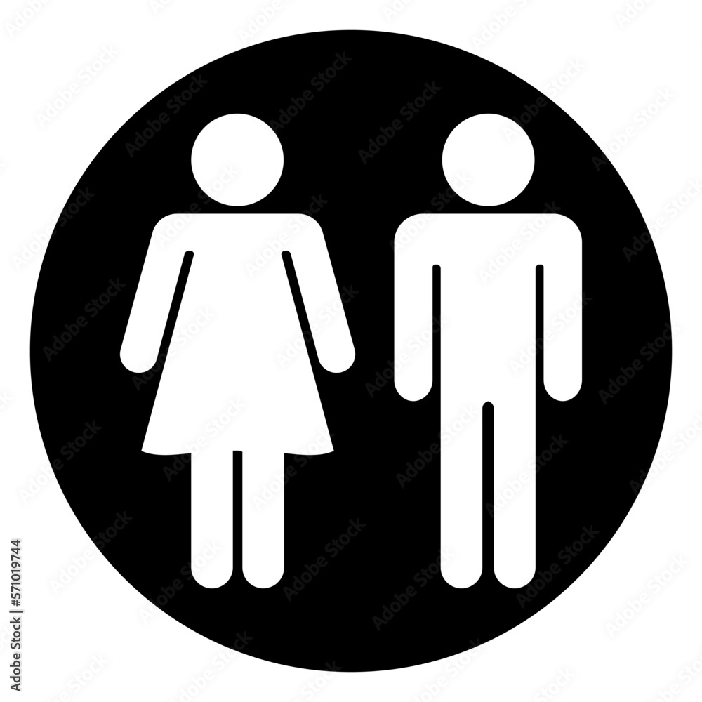 Icon toilet. Restroom sign. Male and female bathroom sign in black ...