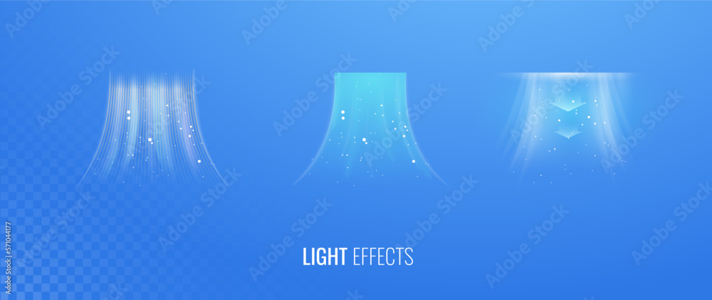 Ice stream of air set of vector elements on a light background ...