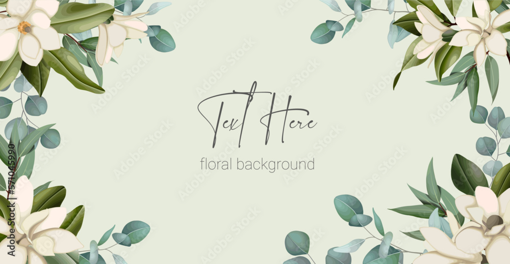 Greenery wedding invitation card template. Floral Trendy templates for ...