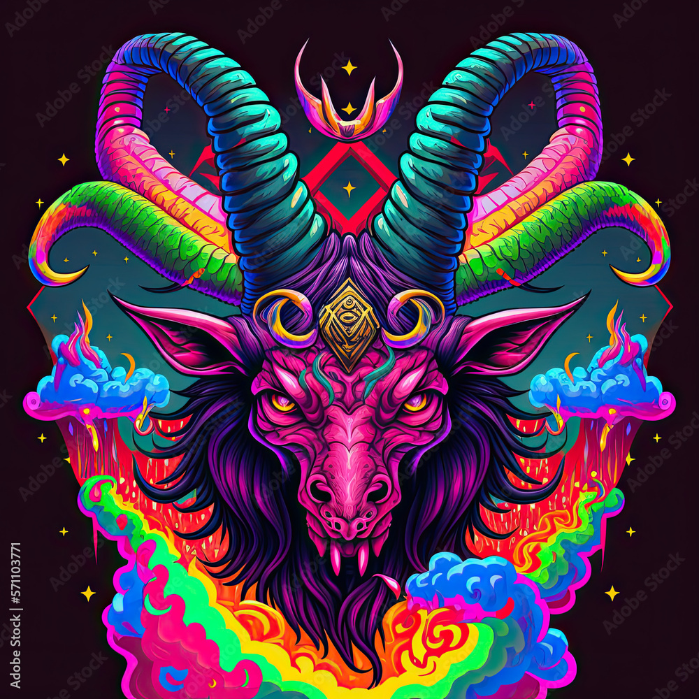 Baphomet Goathead Stock Illustration | Adobe Stock