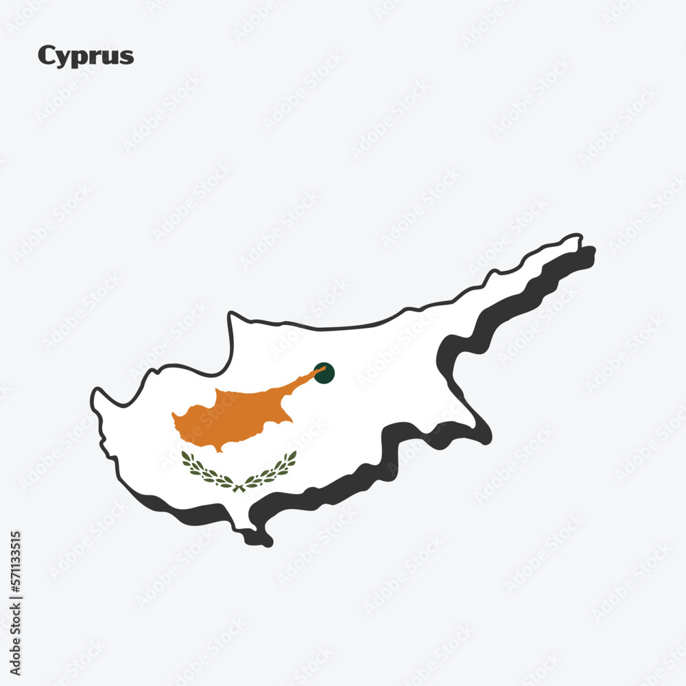 Cyprus Country Nation Flag Map Infographic Stock Vector | Adobe Stock
