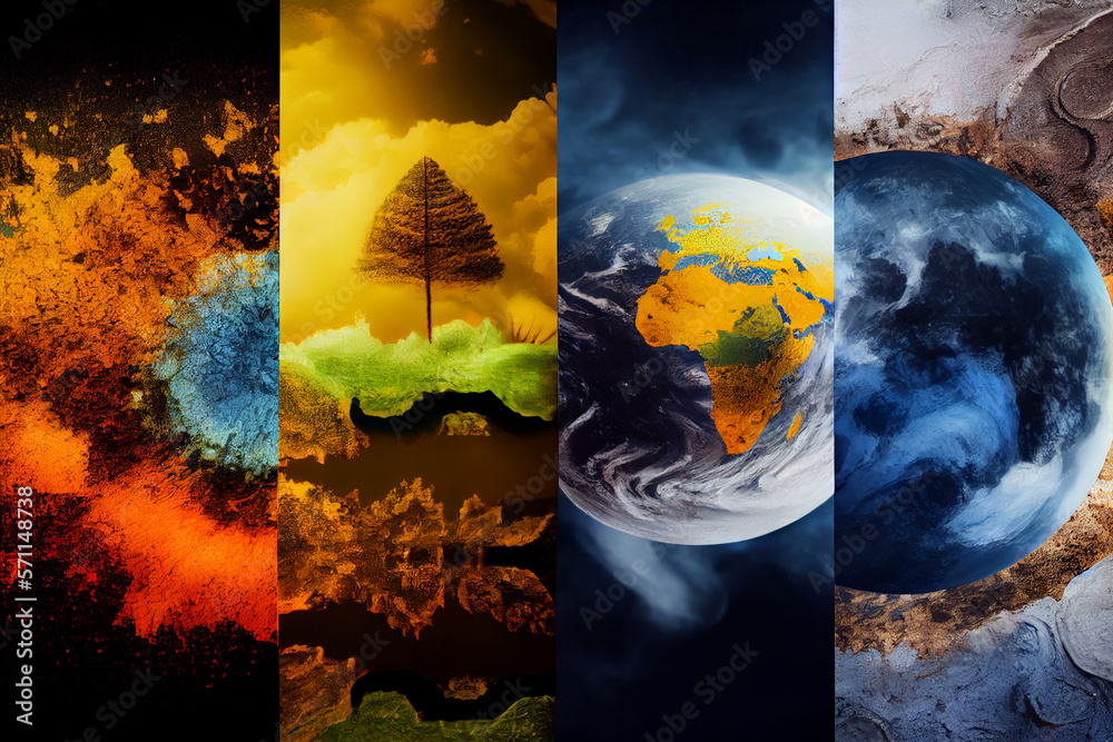 Collage of different types of earth textures. Stock Illustration ...