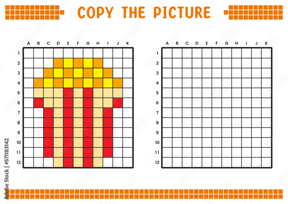 Copy the picture, complete the grid image. Educational worksheets ...