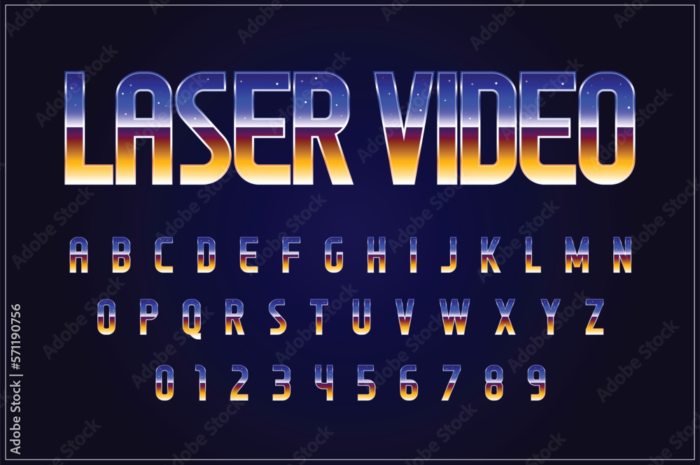 80's - 90's Retro Futurism Sci-Fi Font. Alphabet. Vector. Retro wave ...