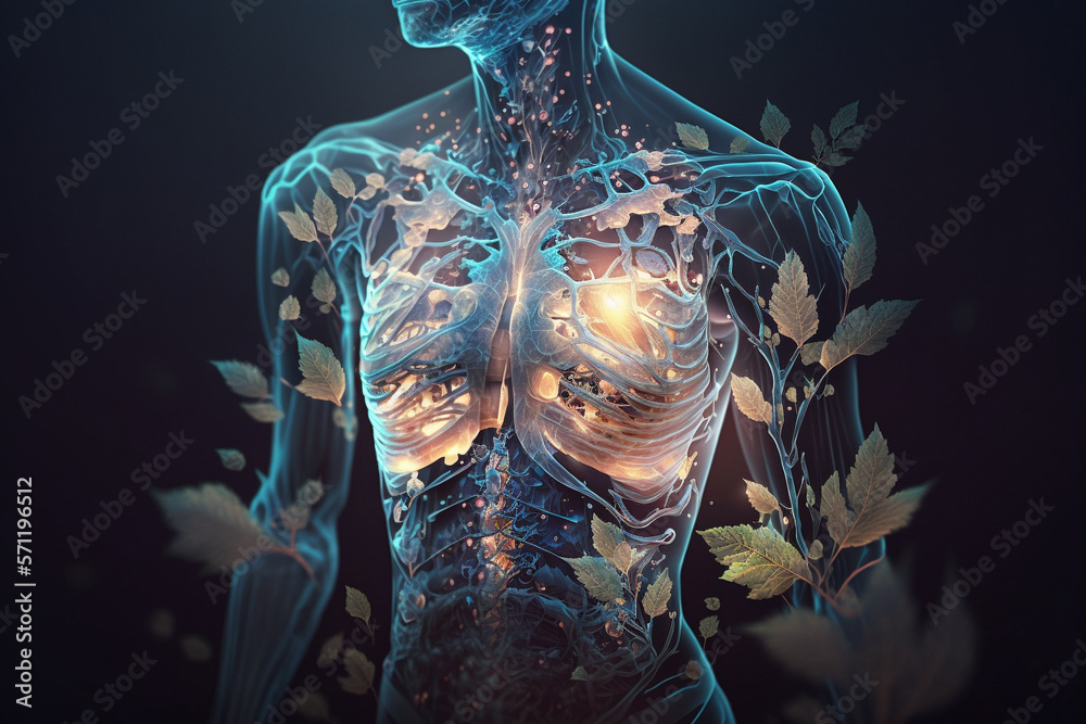 Stock-Illustration „Human body with transparency, featuring ...