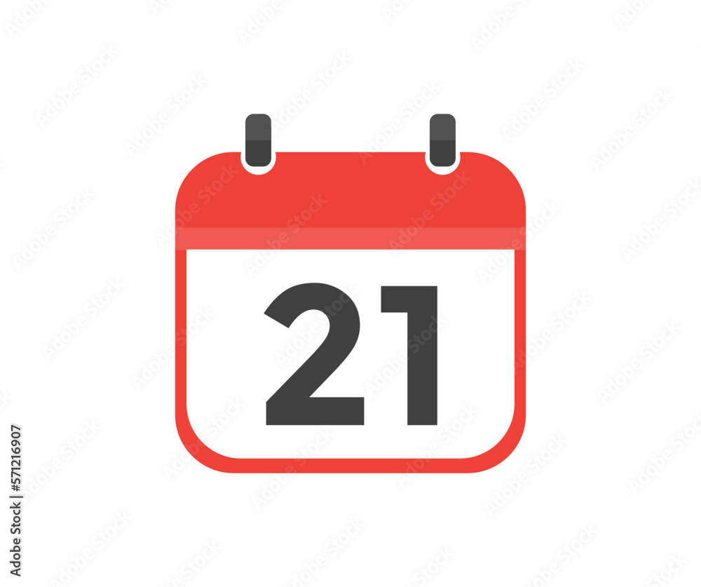 Stock-Vektorgrafik „Simple calendar with date 21 day twenty-one logo ...