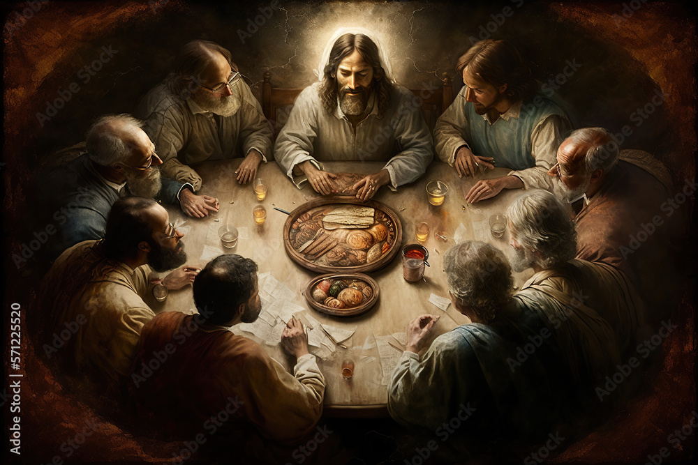 Jesus Teaching his disciples. Christ Having communion with his ...