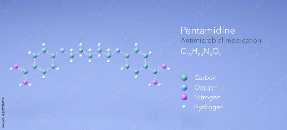 Stock-Illustration „pentamidine molecule, molecular structures ...