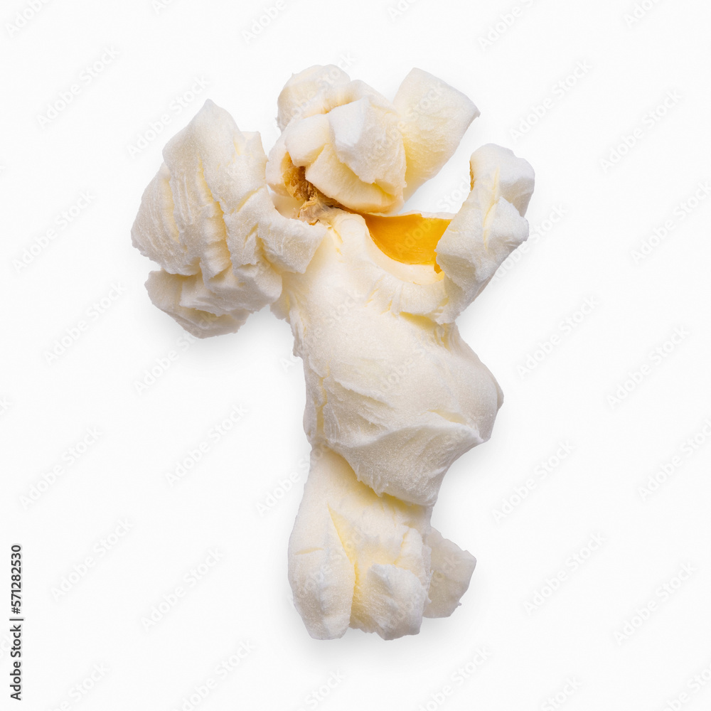 regular popped popcorn on white background 1 Stock Photo | Adobe Stock