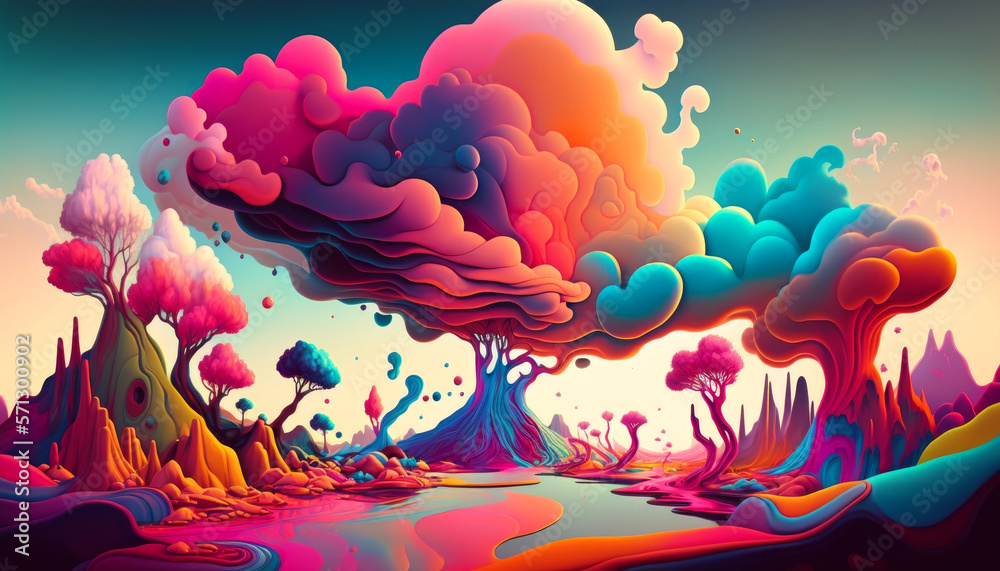 Stock-Illustration „A World Beyond Reality: A Surreal Landscape Filled ...