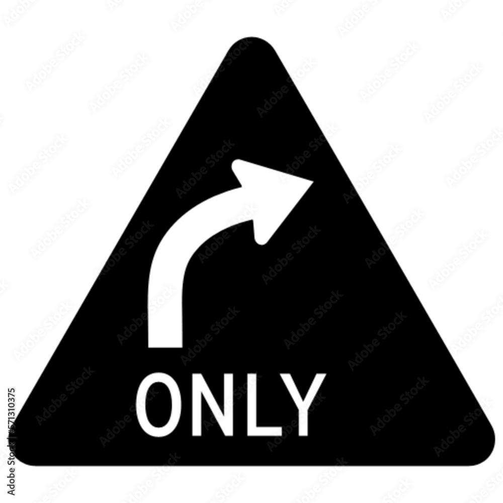 right way only sign vector, icon, symbol, logo, clipart, isolated ...