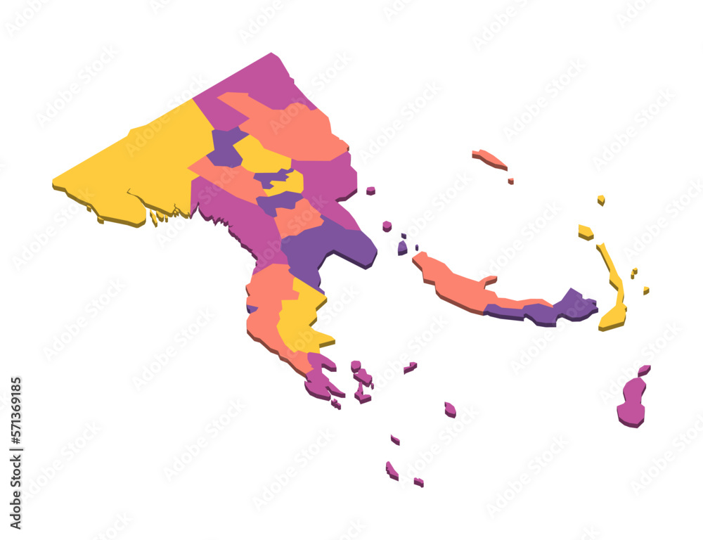 Papua New Guinea political map of administrative divisions - provinces ...