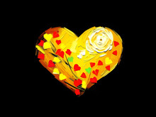 Yellow Hearts Black Background Free Stock Photo - Public Domain Pictures
