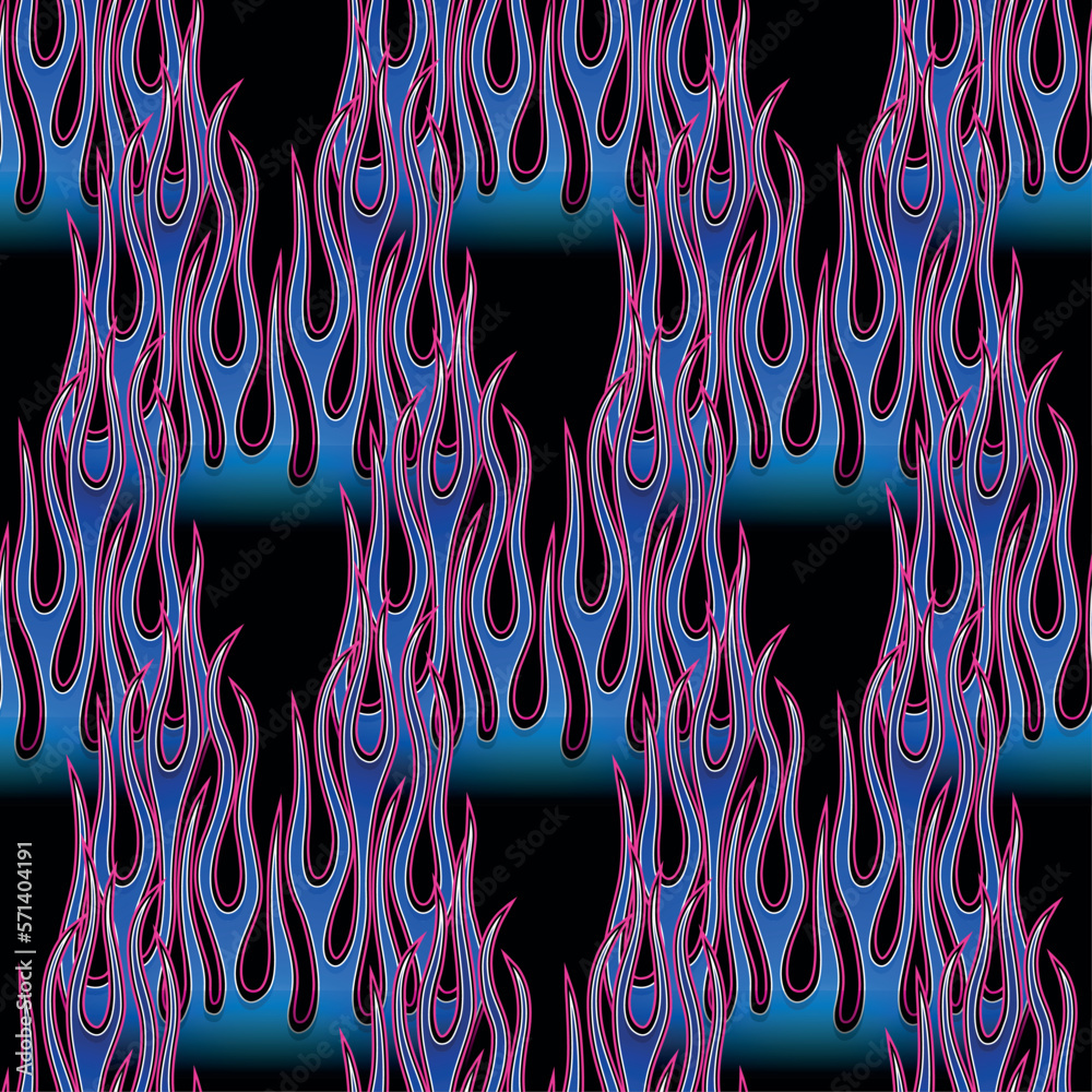 Fire flames seamless pattern vector illustration. Vector fire seamless ...