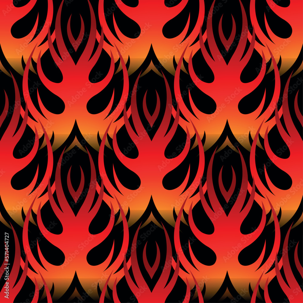Seamless pattern vector fire flame image. Fire flames repeating tile ...