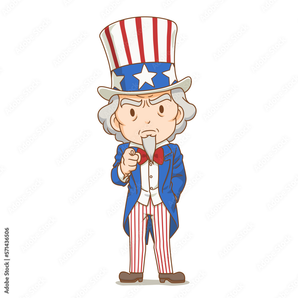 Cartoon character of uncle Sam. Stock Vector | Adobe Stock