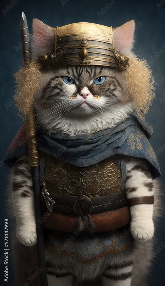 Majestic Animal LaPerm Shogun in Samurai Armor: A Depiction of Japanese ...