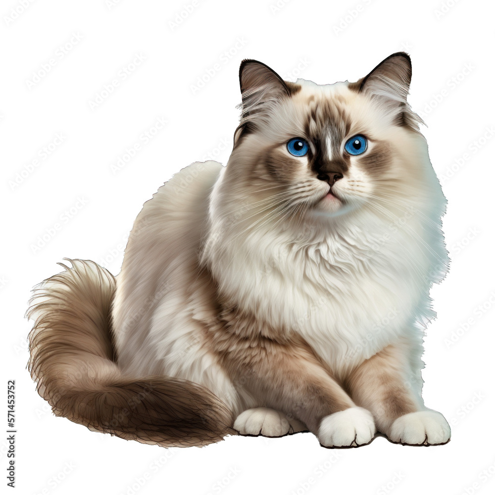 Animal Ragdoll cat Design Elements Isolated Transparent Background ...