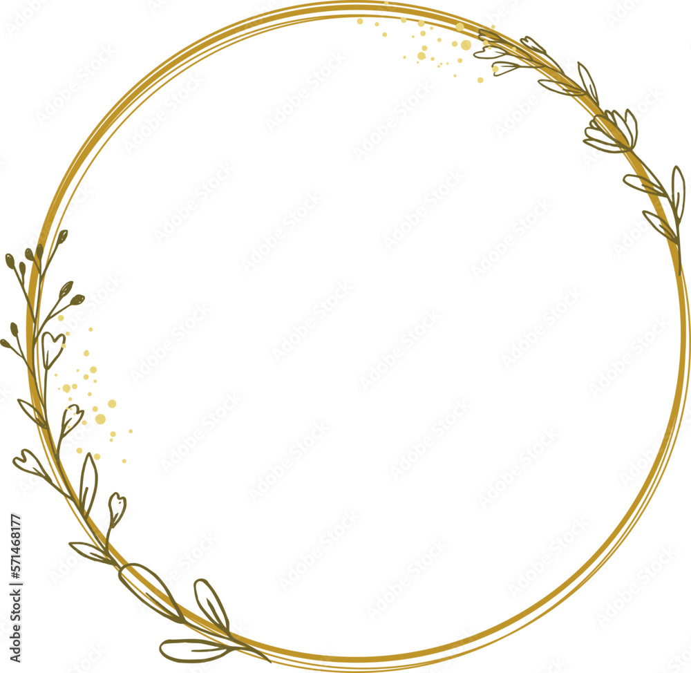 Luxury gold leaf frame border floral ornament for background, wedding ...