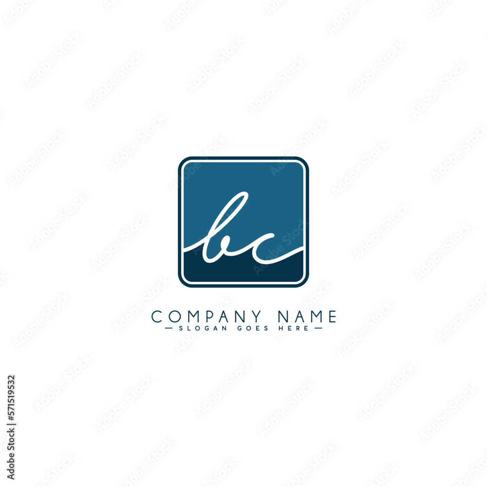 Vetor Initial Signature Logo for Letter BC - Vector Logo Template in ...