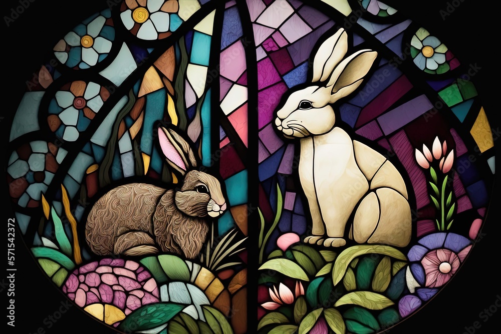 Stained Glass Window Mosaic with Rabbit on Shutterstock - Male and ...